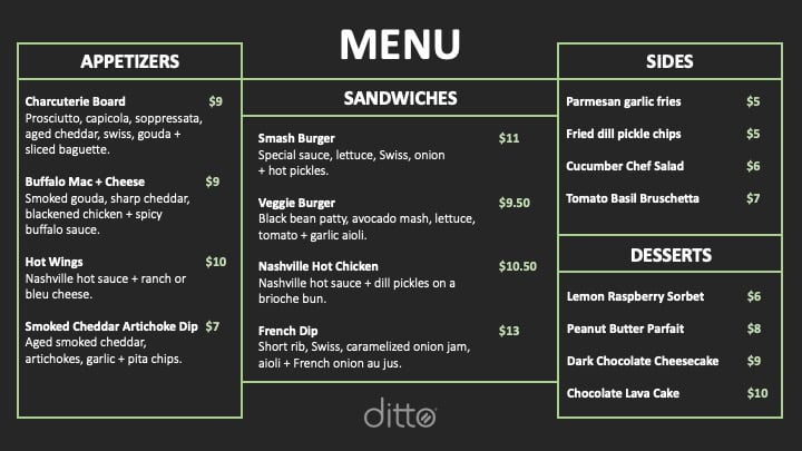 How to Create Digital Menu Boards with Google Slides + Free Templates
