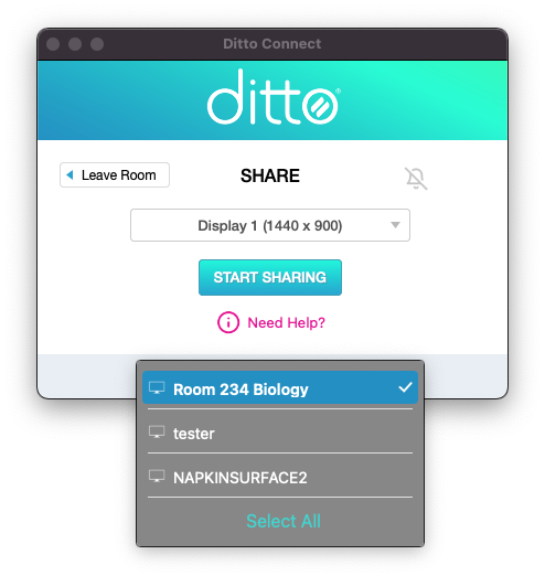 Ditto Connect Update Adds Receiver Selection